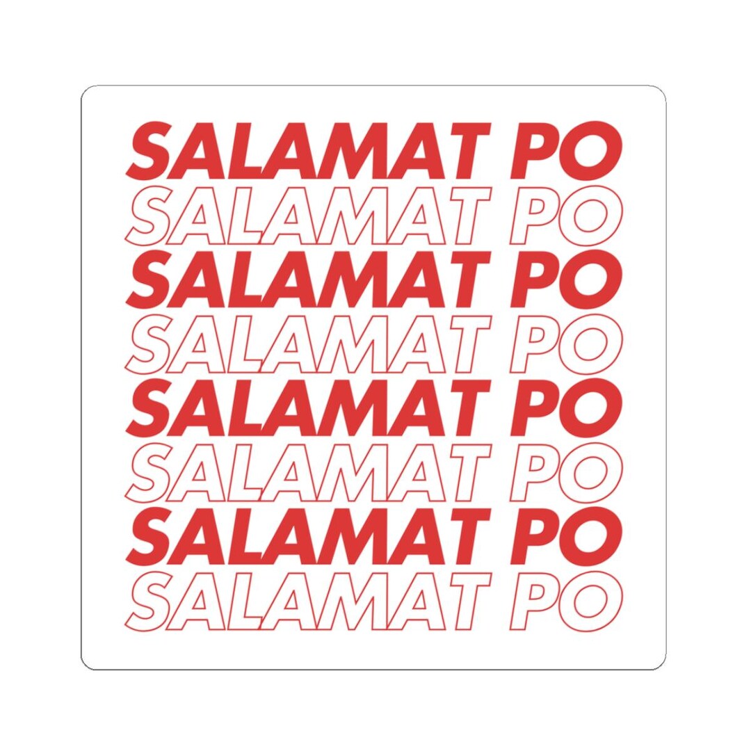 Salamat Po Sticker - Filipino Vinyl Decal - Etsy