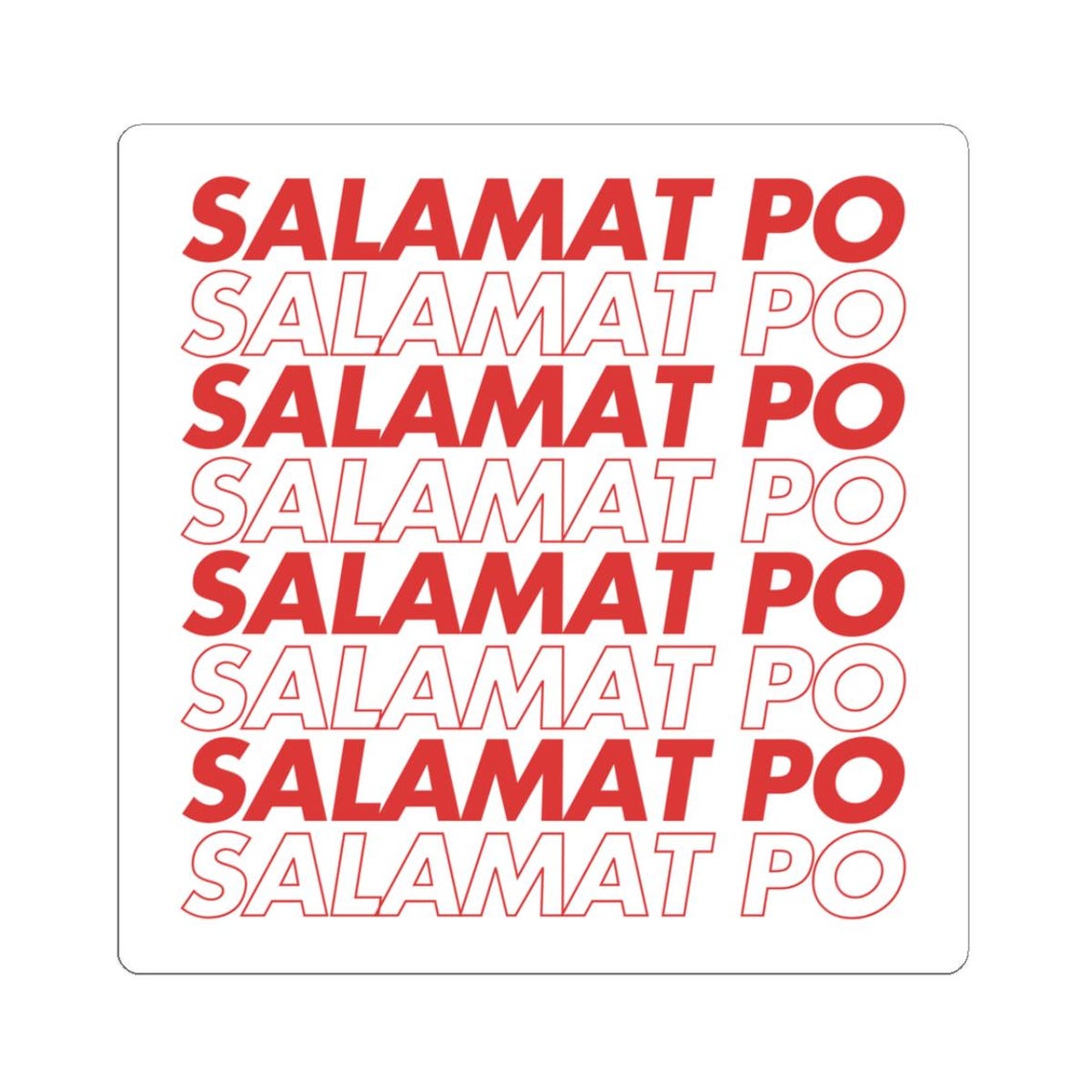 Salamat Po Sticker - Filipino Vinyl Decal - Etsy