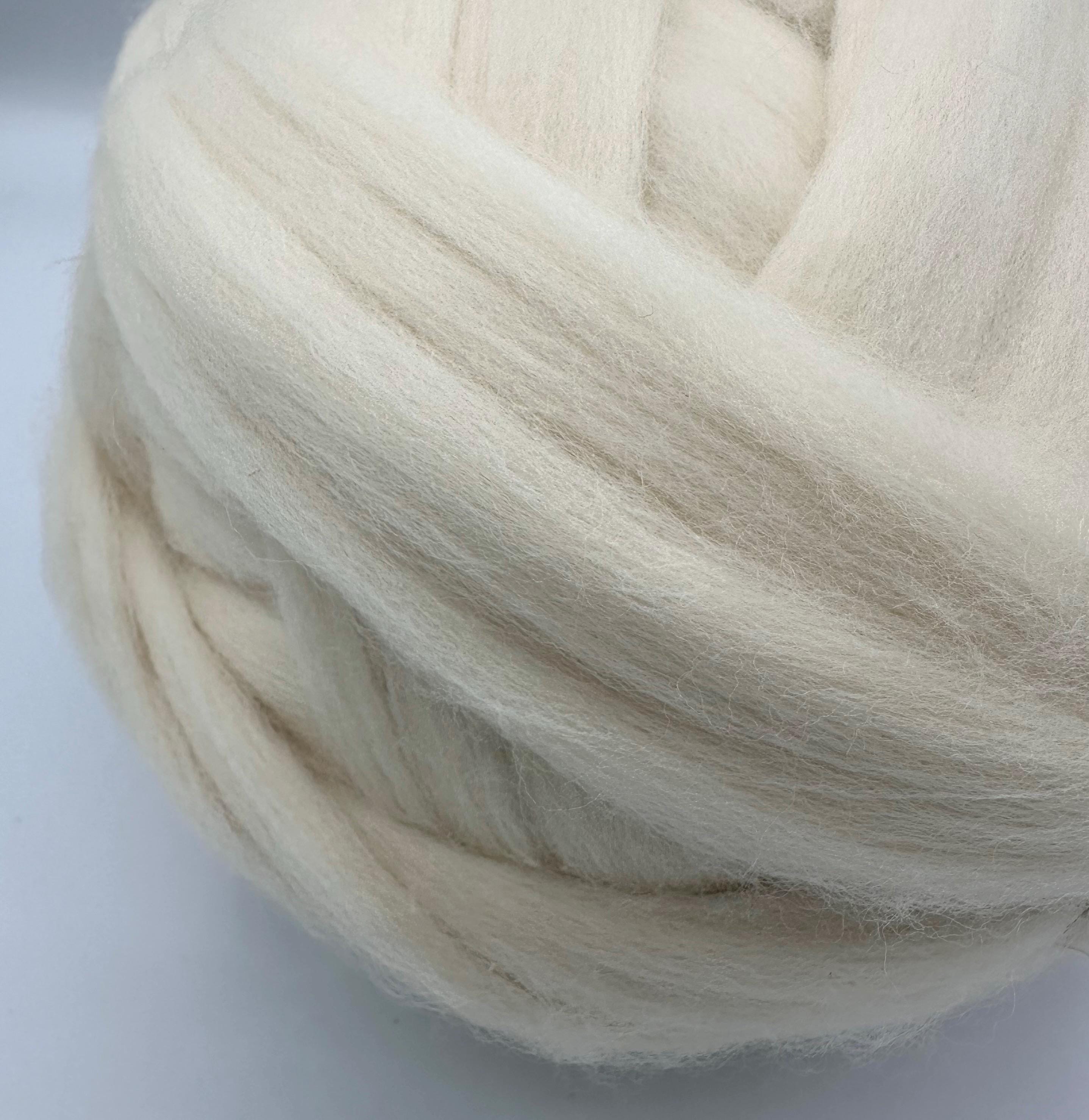 Fine Merino Wool Roving Top, Natural White Undyed, 16 Ounces/one Pound ...