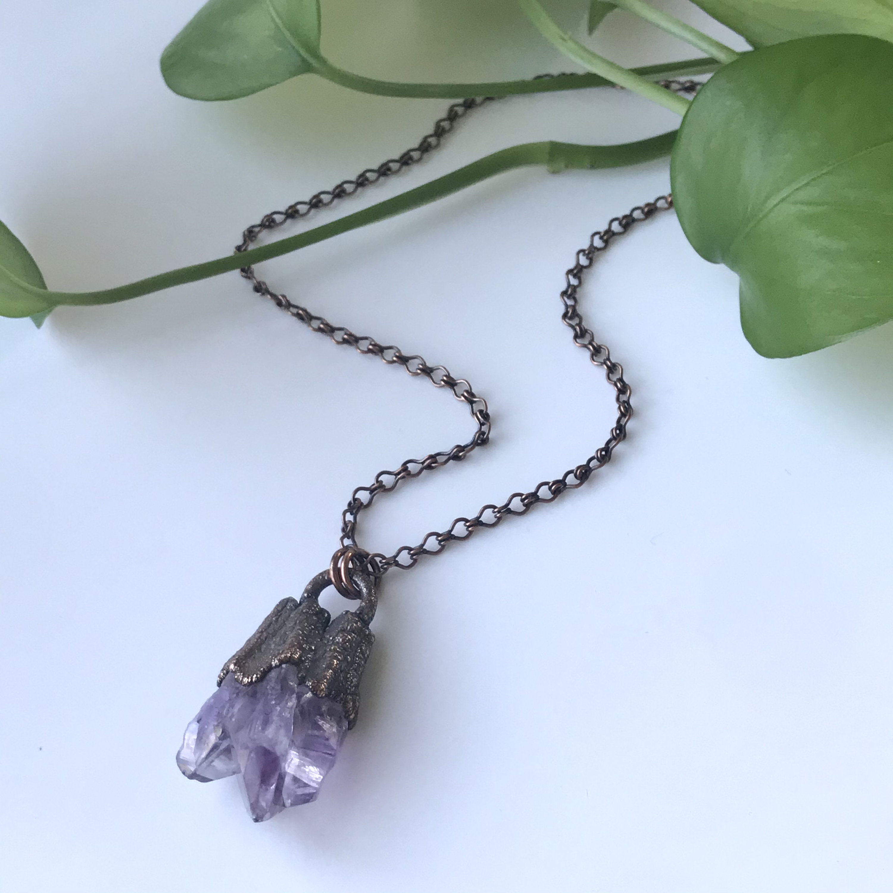 Raw Amethyst Necklace Copper Jewelry Raw Amethyst Jewelry - Etsy