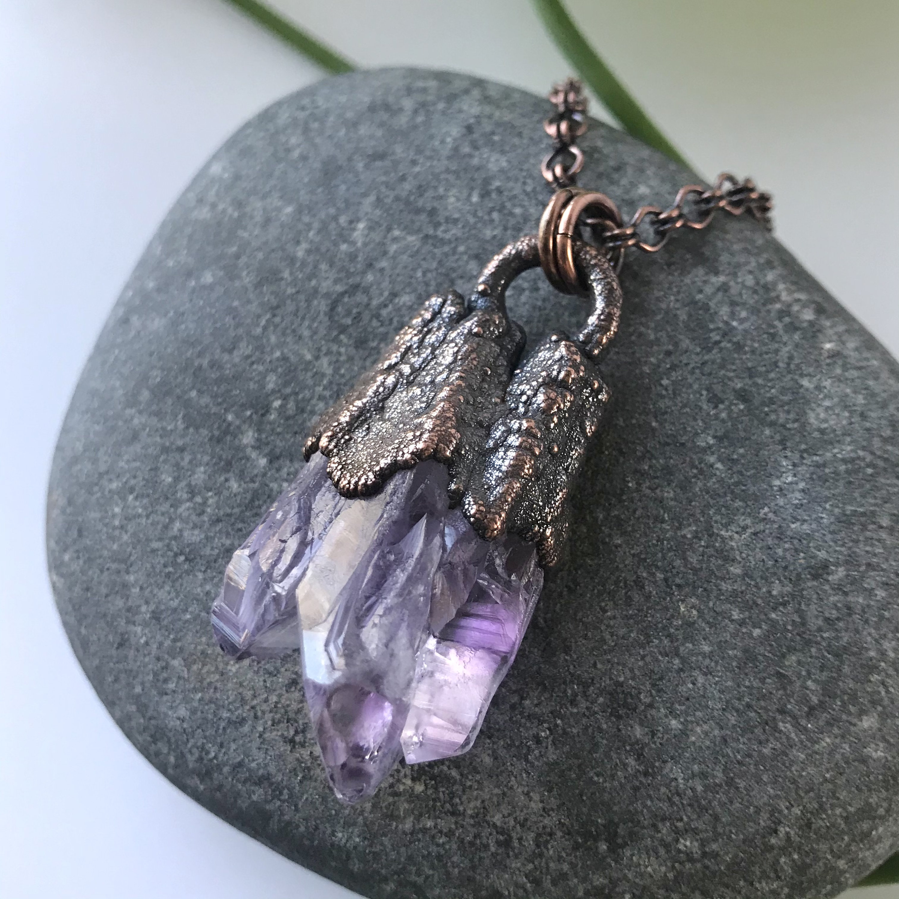 Raw Amethyst Necklace Copper Jewelry Raw Amethyst Jewelry - Etsy