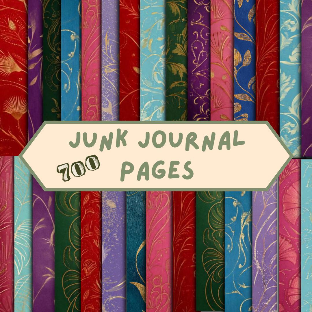 Junk Journal Bases – Vintage Paisley Digital Scrapbook Paper Bundle ...