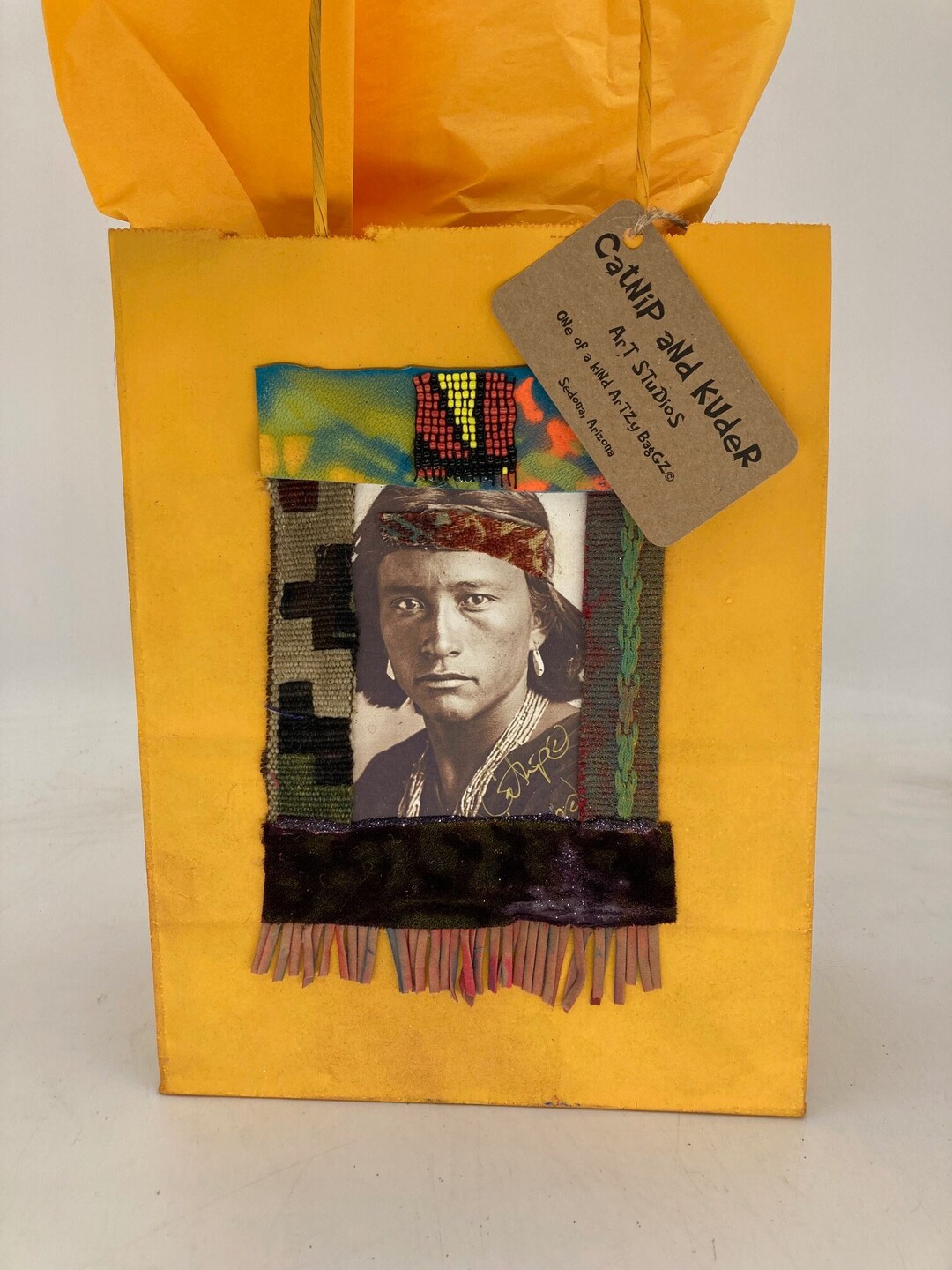 NATIVE AMERICAN Indian Gift Bag One of Kind Frameable With Vintage ...