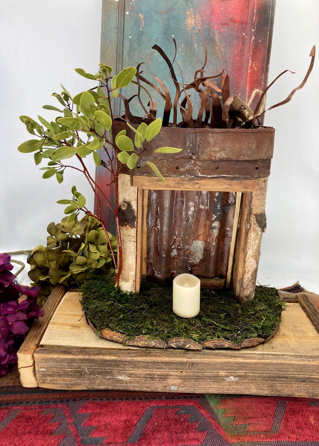 Rustic Handmade Altar Shrine Spirit House One Ofa Kind Clay Aspen Iron ...