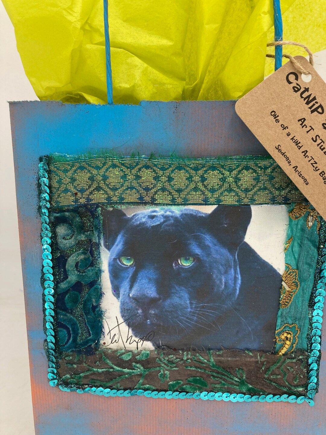 BLACK PANTHER Animal Spirit Totem One of a Kind Frameable Gift Bag ...