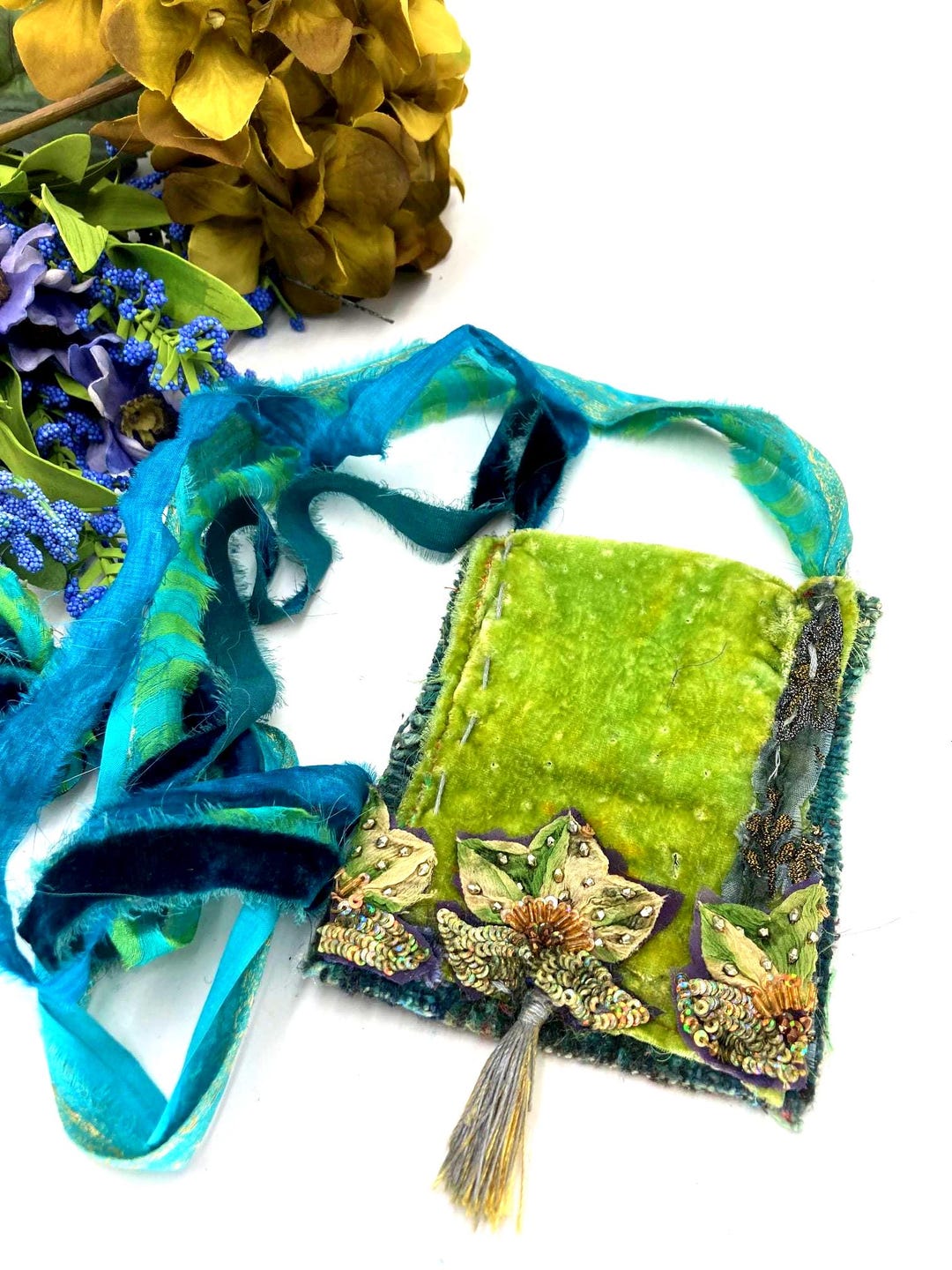 MEDICINE Bag POUCH Art to Wear One of a Kind Hand Painted and Dyed Silk ...