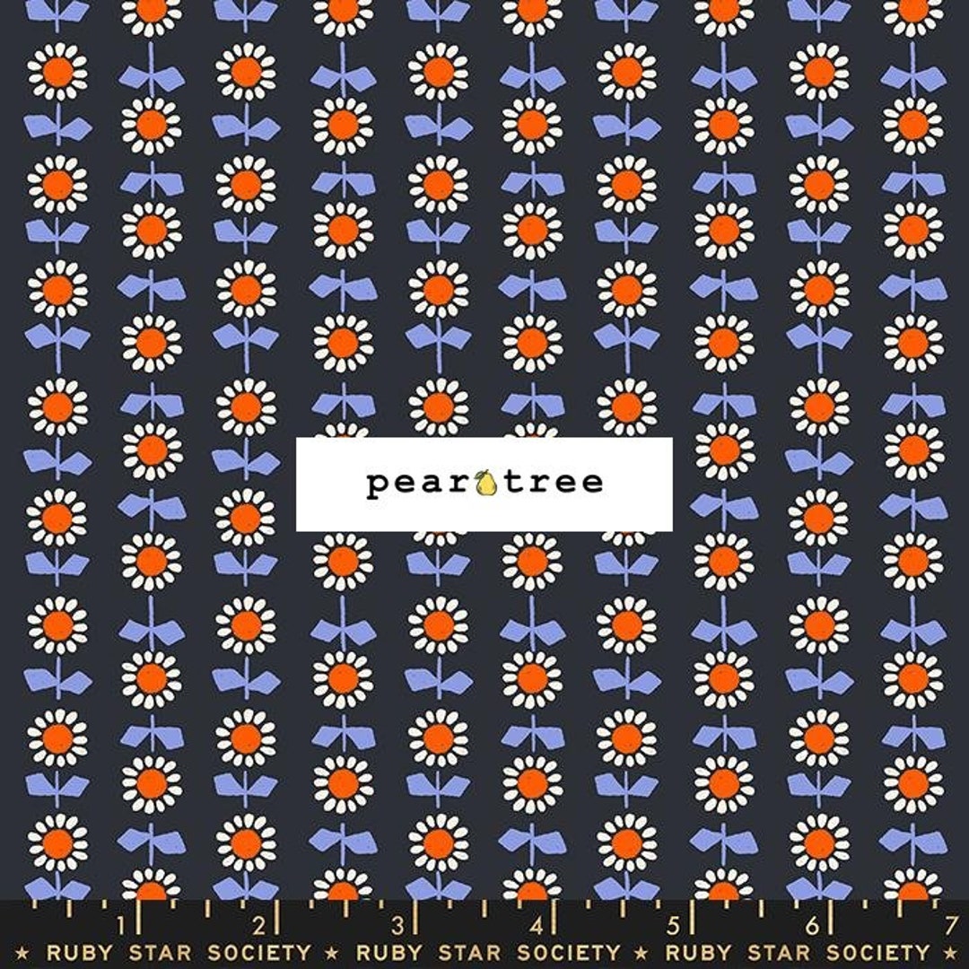 Meadow Star Soft Black by Ruby Star Society Fabrics | Ruby Star Meadow ...