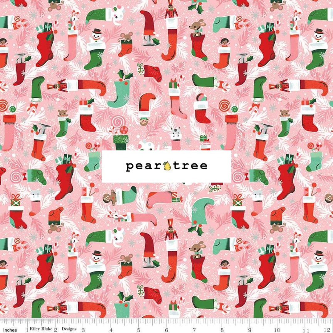 Stockings Were Hung Pink Sparkle by Riley Blake Designs | Riley Blake ...