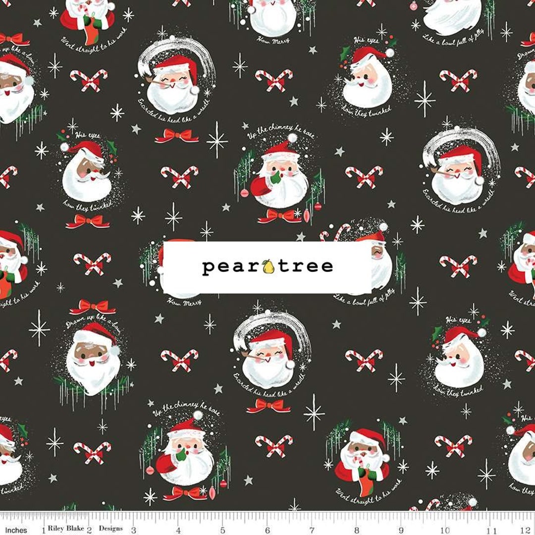 Jolly Old Elf Charcoal Sparkle by Riley Blake Designs | Riley Blake ...