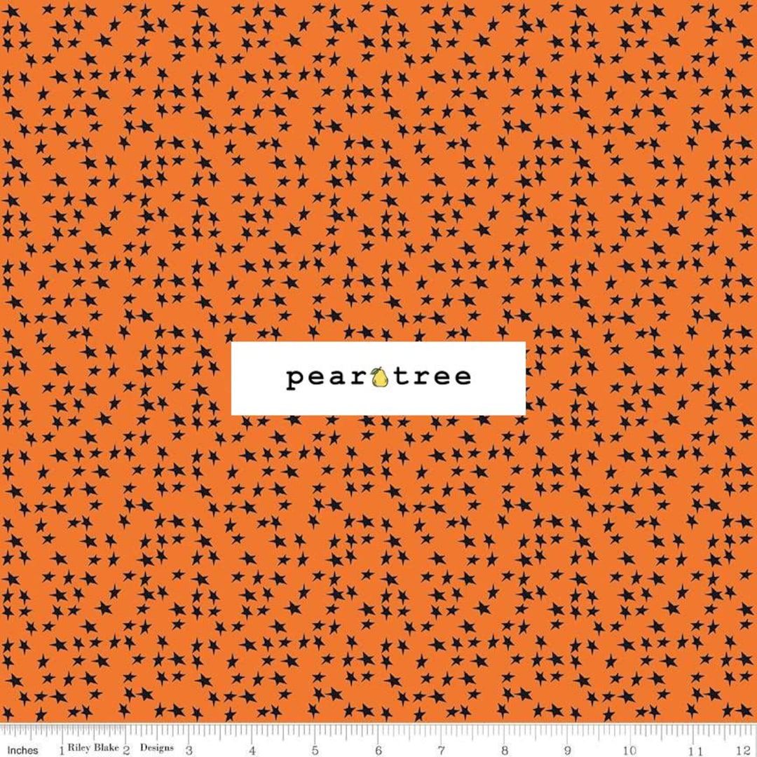 Stars Orange by Riley Blake Designs | Riley Blake Beggars Night ...