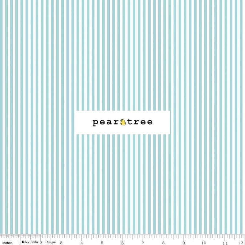 Aqua Striped Fabric - Etsy