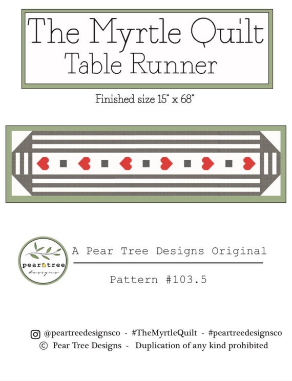 The Myrtle Table Runner Pattern - Etsy