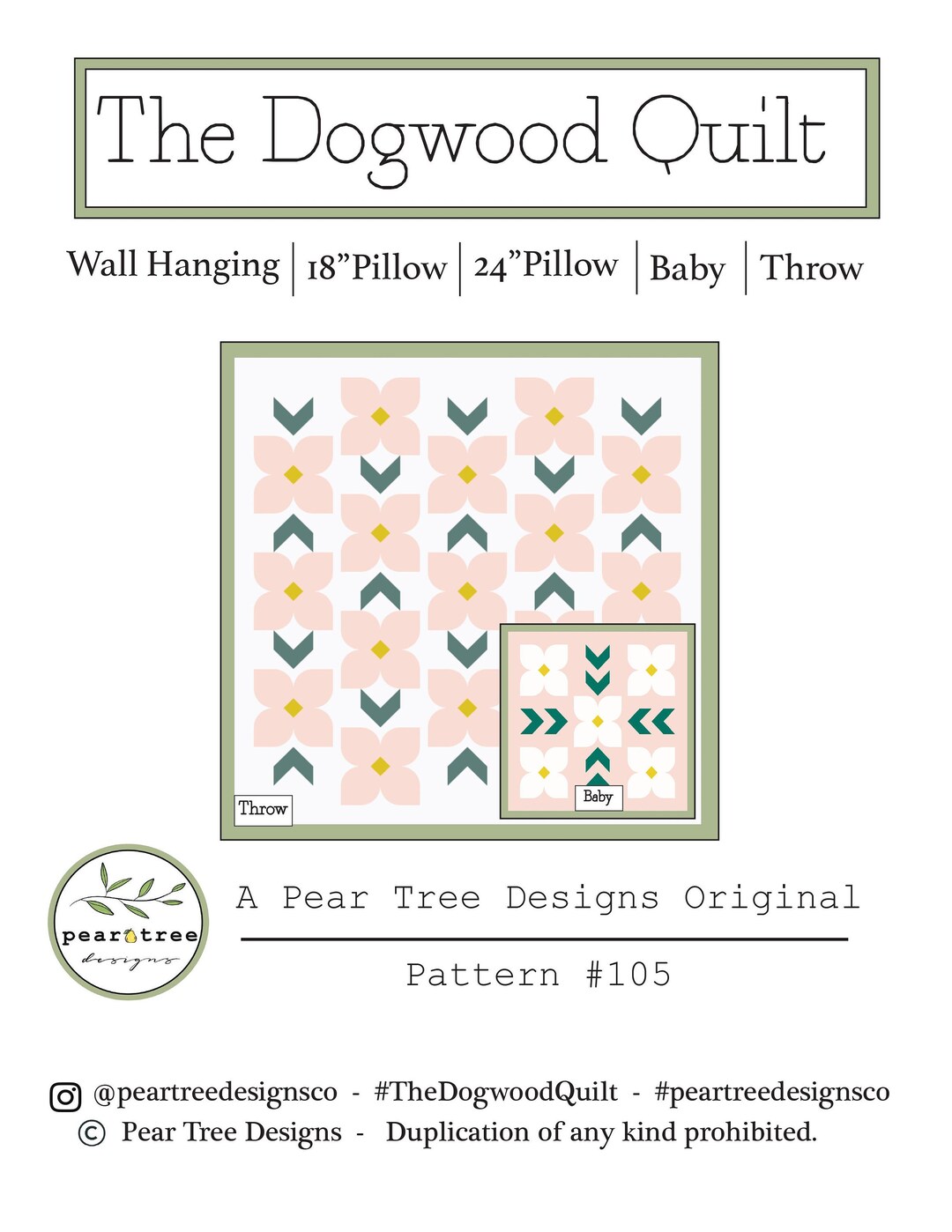 The Dogwood Quilt - Quilting Pattern - Etsy