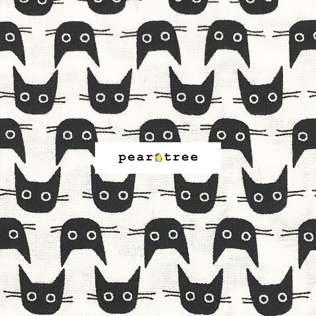Cat Heads - White by Dear Stella Fabrics | Dear Stella Cat Heads ...
