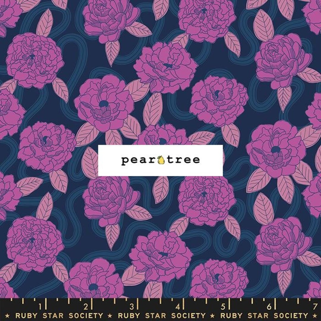 Peonies Navy by Ruby Star Society Fabrics Ruby Star Verbena Collection ...