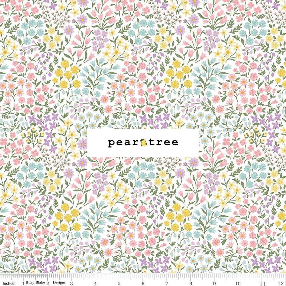 Spring Floral White by Riley Blake Designs Riley Blake Bunny Trail ...