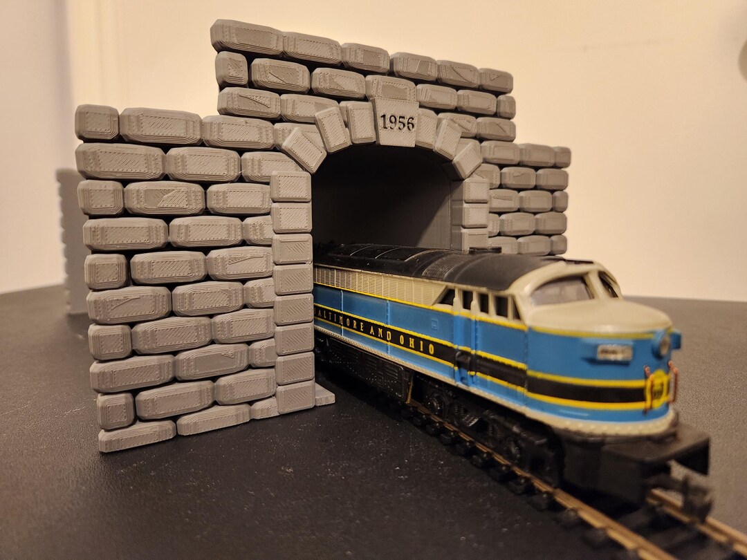 HO Scale 9" Model Train Tunnel With Realistic Granite Stone Retaining ...