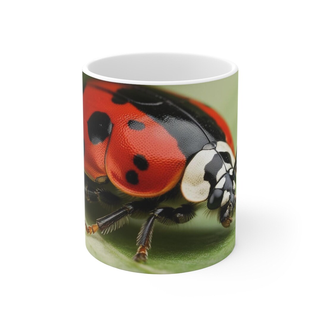Ladybird Bug Love Mug, Cute Insect Coffee Cup, Nature Lover Gift ...