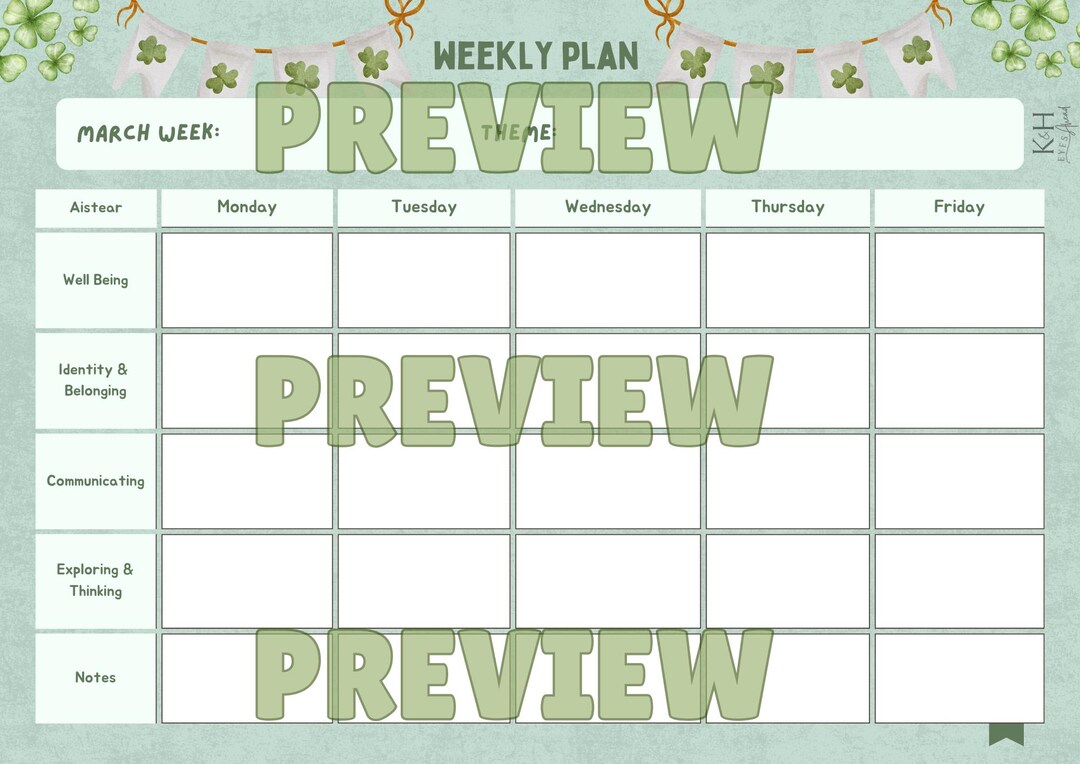 March Weekly Planning Template | Early Years Curriculum Planner ...