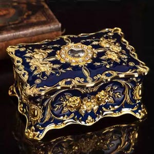 Vintage Baroque Jewelry Box,rococo Style Organizer With Crystal ...