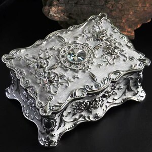 Vintage Baroque Jewelry Box,rococo Style Organizer With Crystal ...