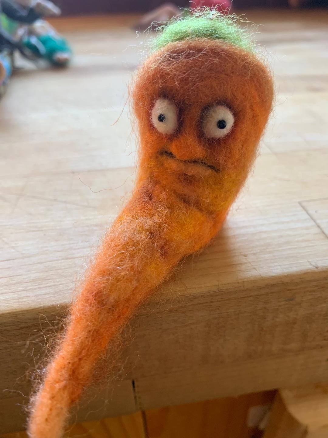 Carl the Concerned Carrot Needle Felted Emotional Support Vegetable - Etsy