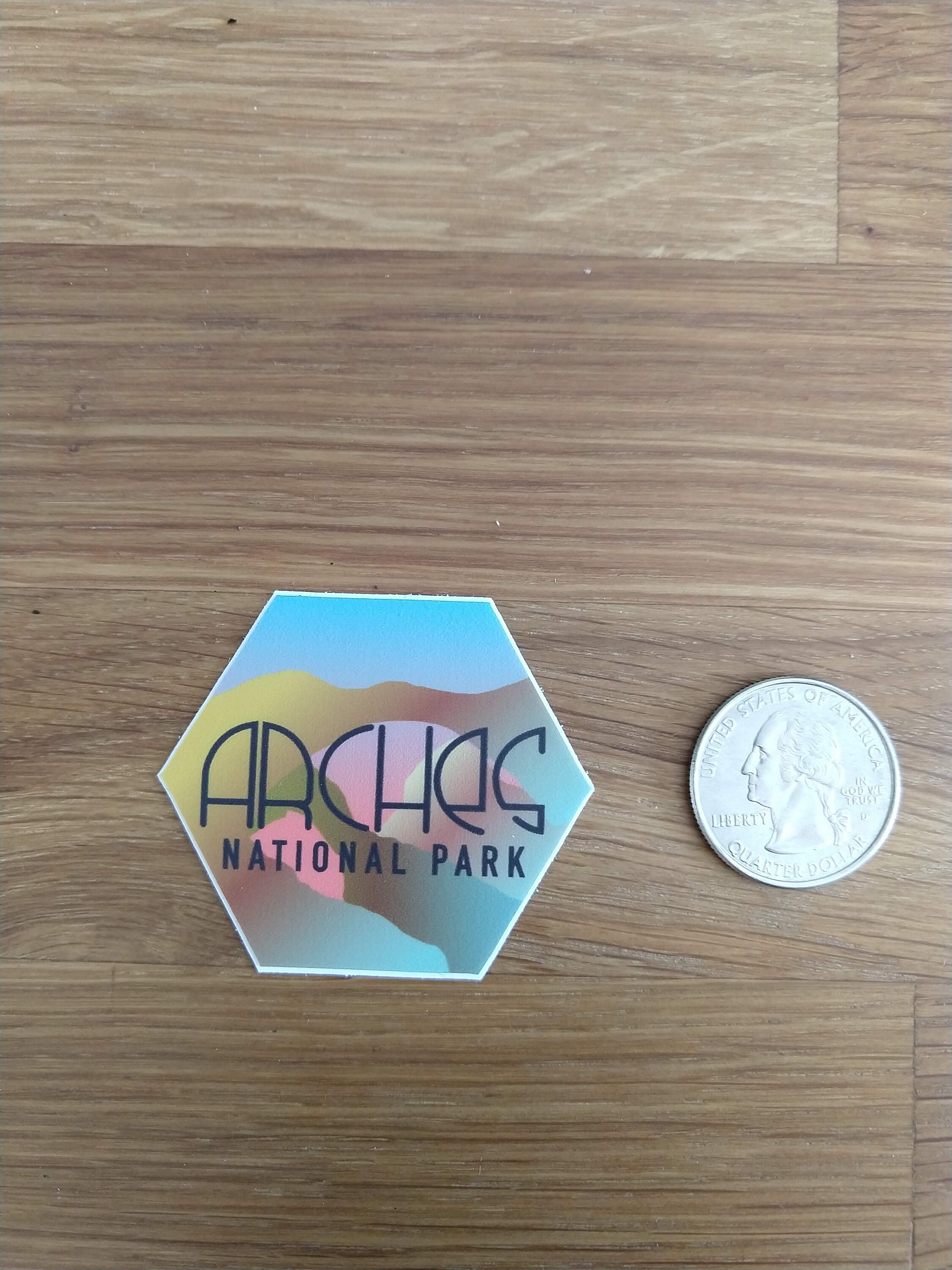 Gifts for Hikes, Arches National Park Hexagon Sticker, Utah Hiking ...