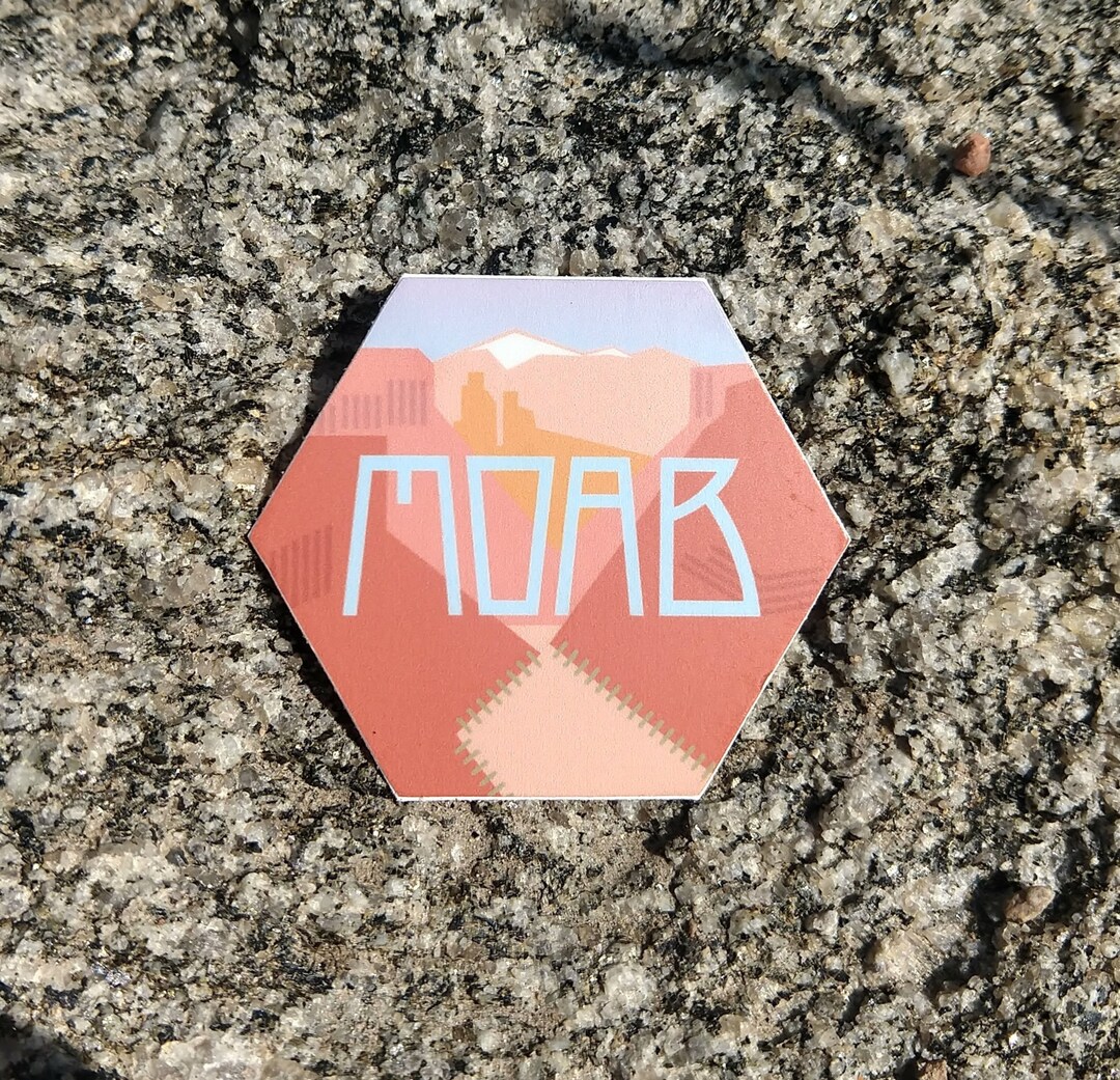 Autocollant de randonnée Moab, autocollants de randonnée et de voyage ...