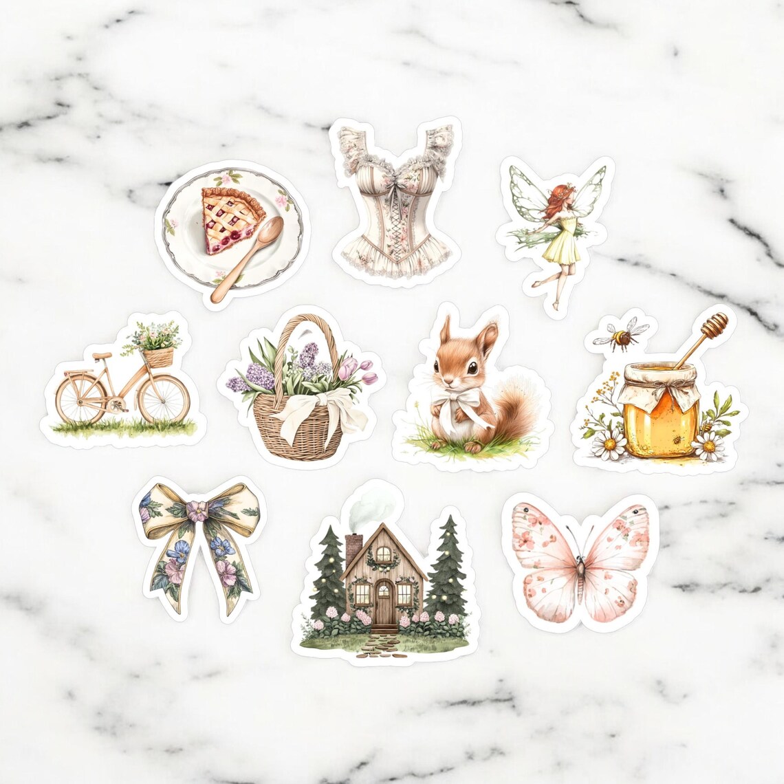 Cottagecore Sticker Pack: Coquette Stickers, Fairy Wings, Corset Top ...