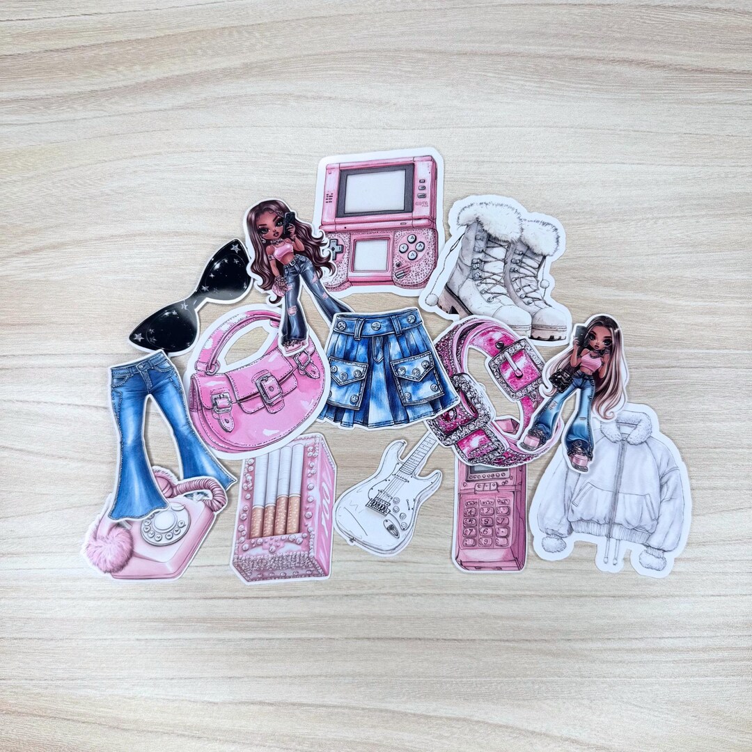14 Y2K Aesthetic Stickers Y2K Sticker Pack for 90s Stickers, Teenage ...