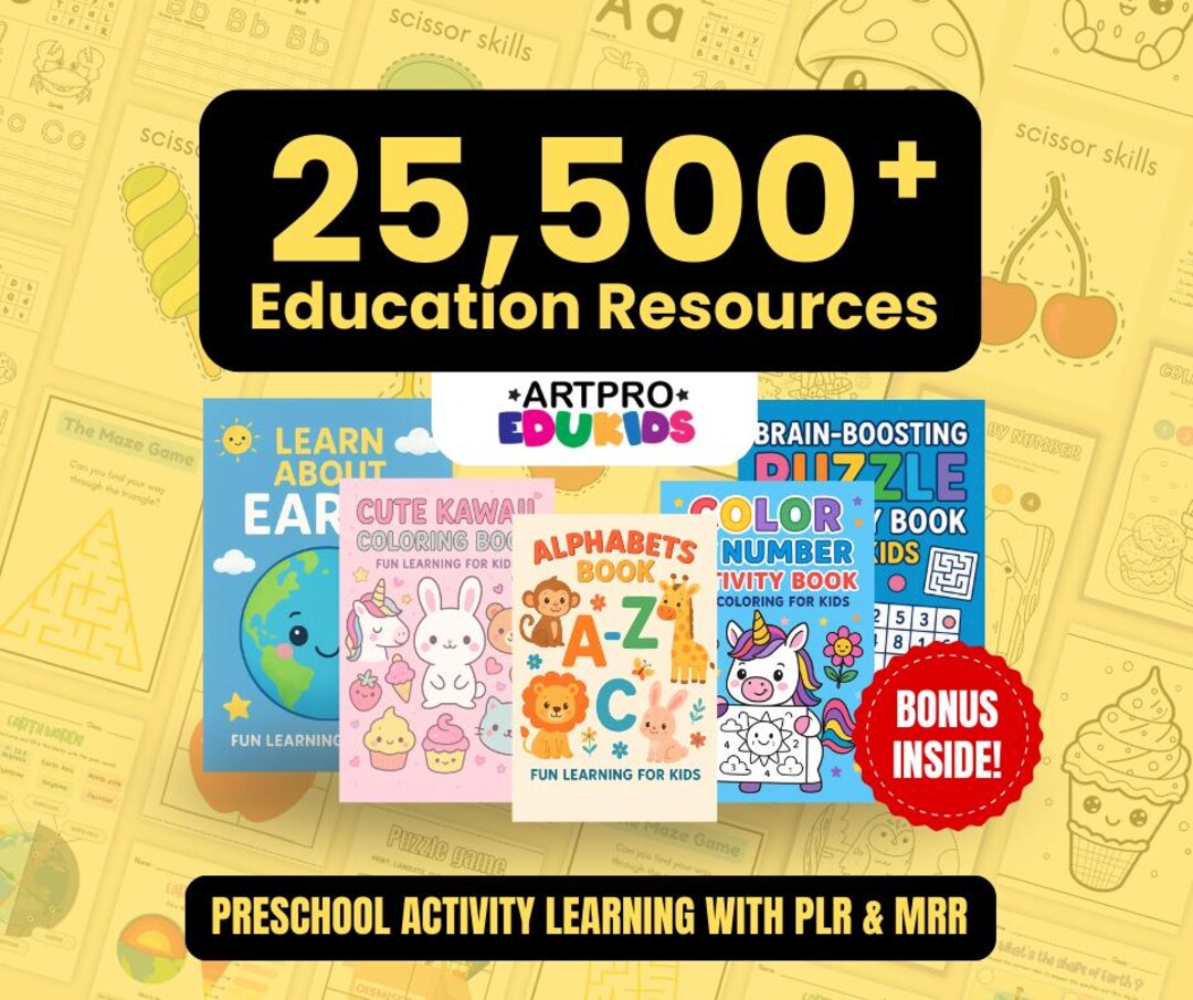 25,500+ Educational Kids Resources | Learning Bundle | PLR & MRR ...