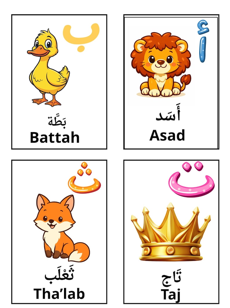 Arabic Alphabet Flash Cards – Fun Educational Learning (digital ...