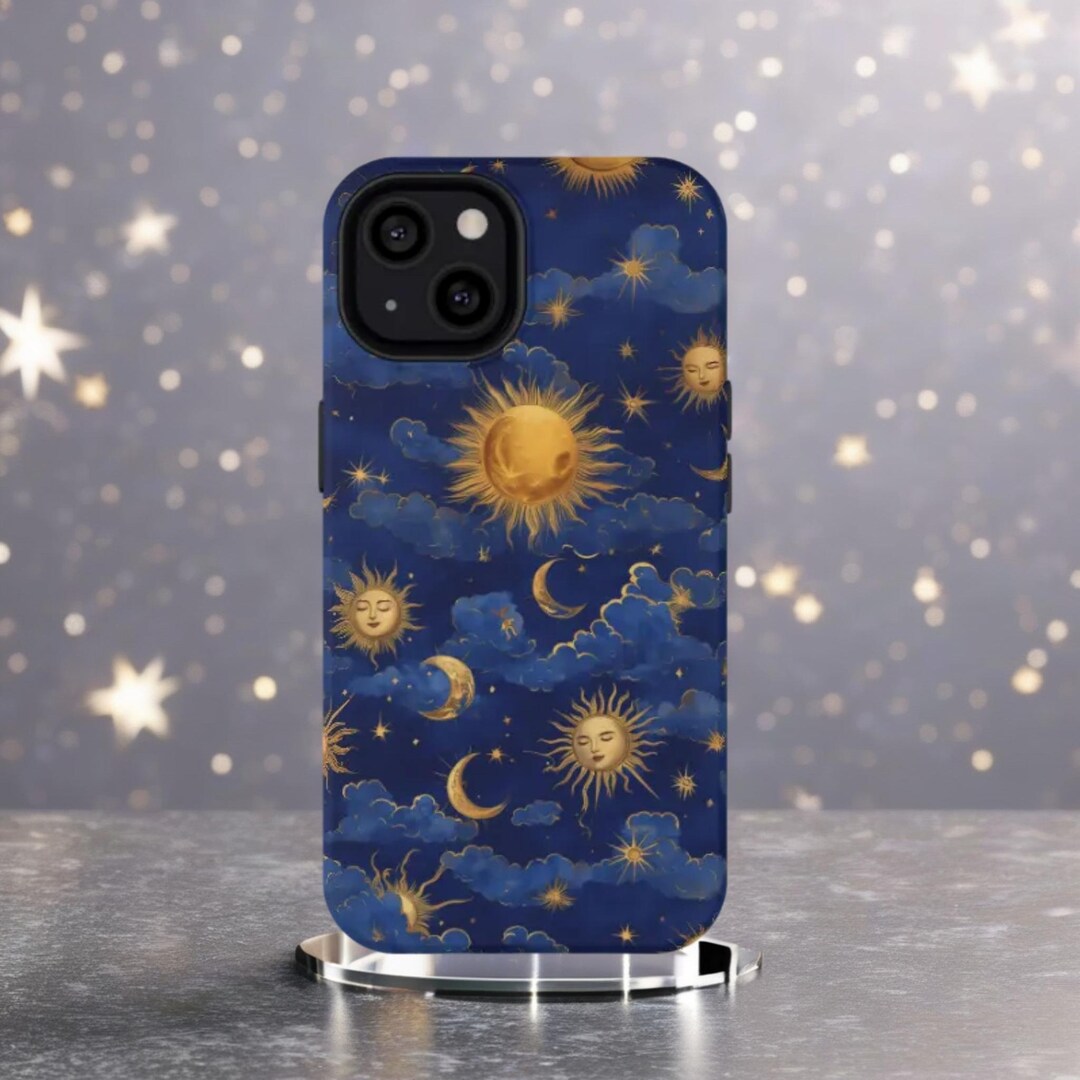 Celestial Phone Case Sun Moon Stars Impact-resistant Phone Cover French ...
