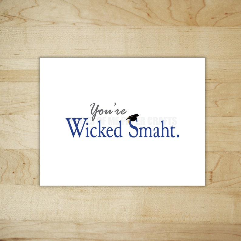 You're Wicked Smaht Smart Funny Graduation Card - Etsy