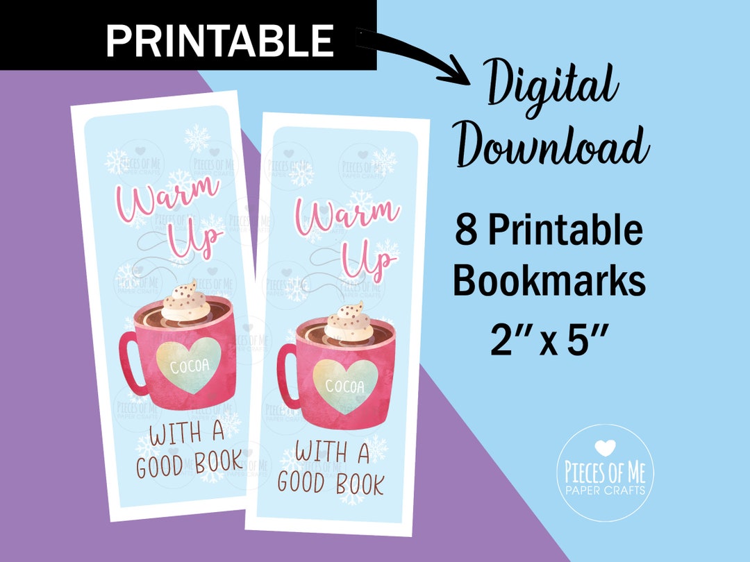 Hot Cocoa Winter Bookmarks, Reader Christmas Gift (printable Instant ...