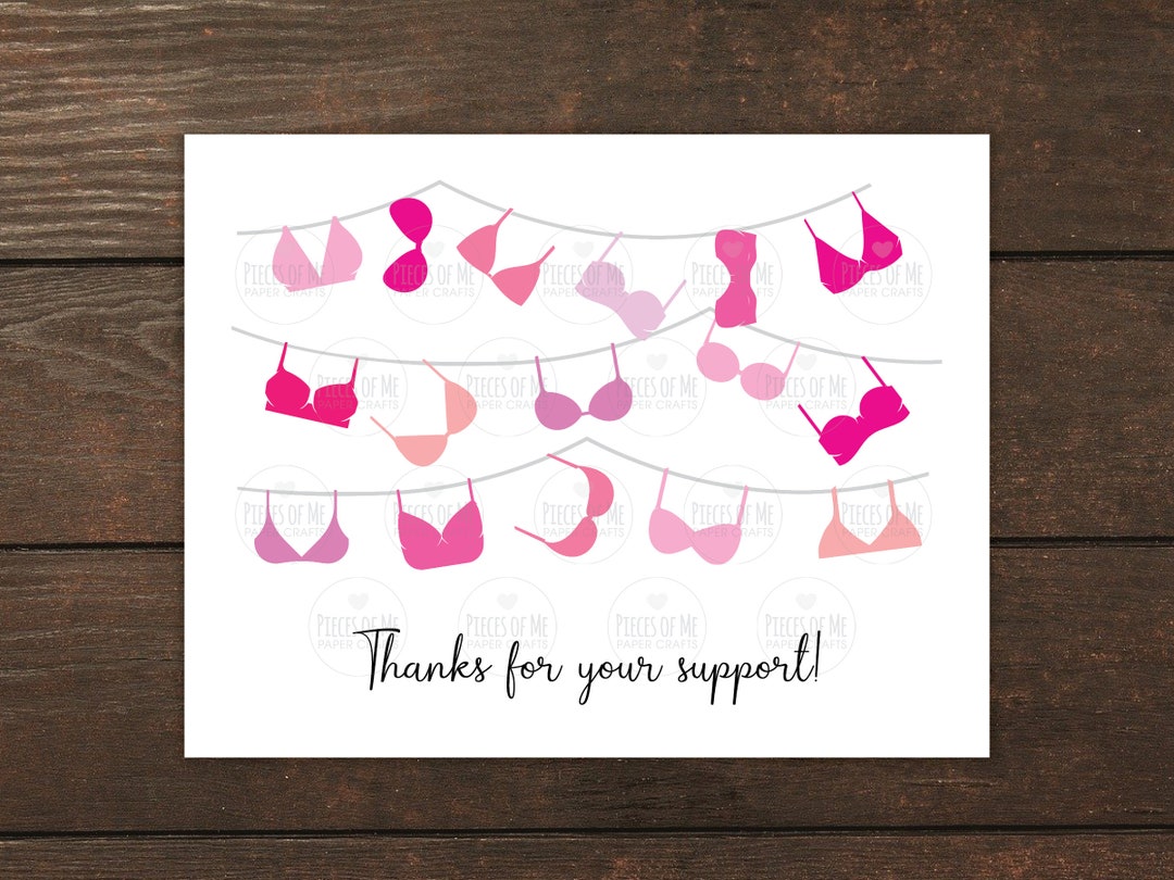 Thank You Cards 4 Pack, Breast Cancer, Thanks for Your Support, Pink ...