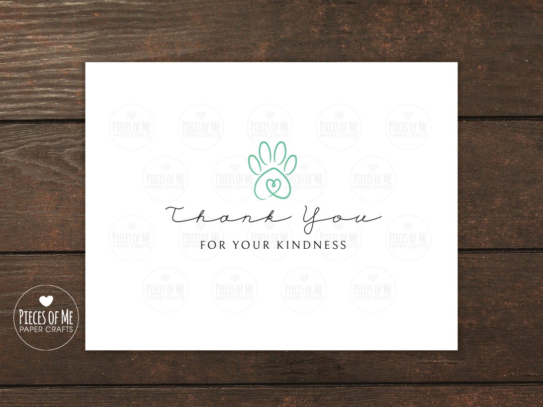Vet Thank You Card, Veterinarian, Thanks for Your Kindness, From Dog ...