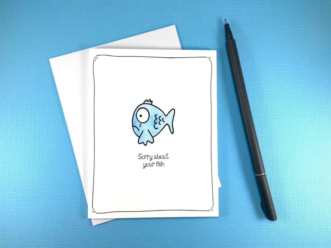 Sorry About Your Fish, Fish Sympathy Card, Pet Sympathy, Loss of Pet ...