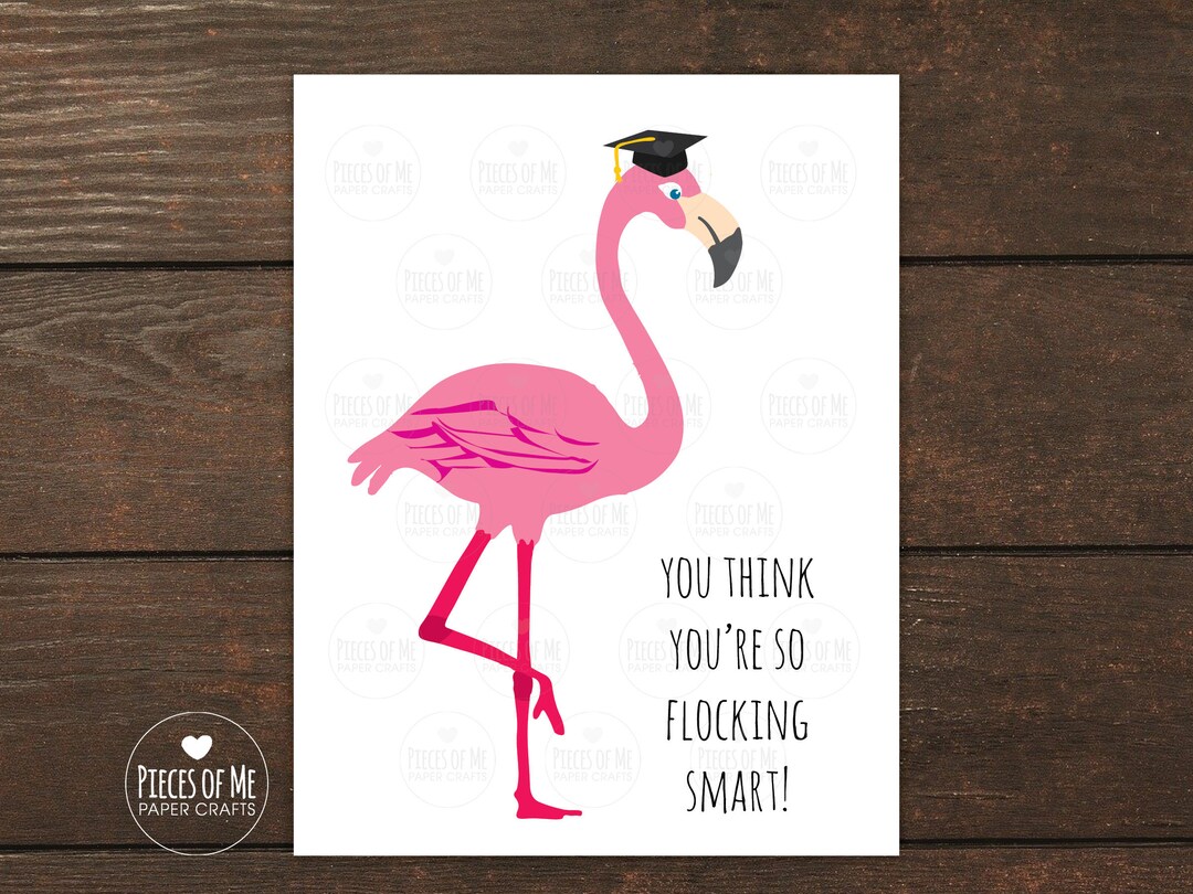 Flamingo Graduation Card, Funny, You Think You're so Flocking Smart ...