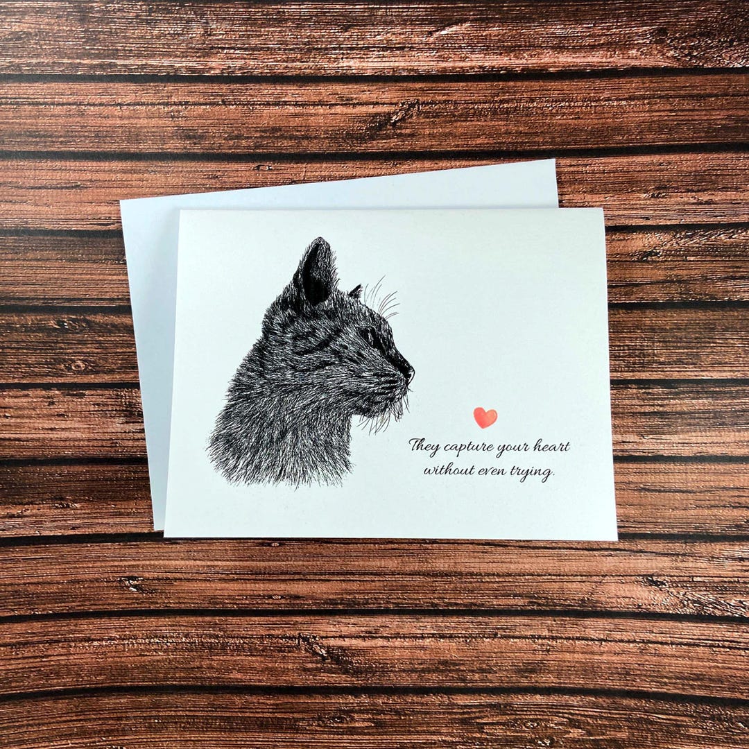 Cat Sympathy Card, Pet Loss, They Capture Your Heart, Rainbow Bridge ...