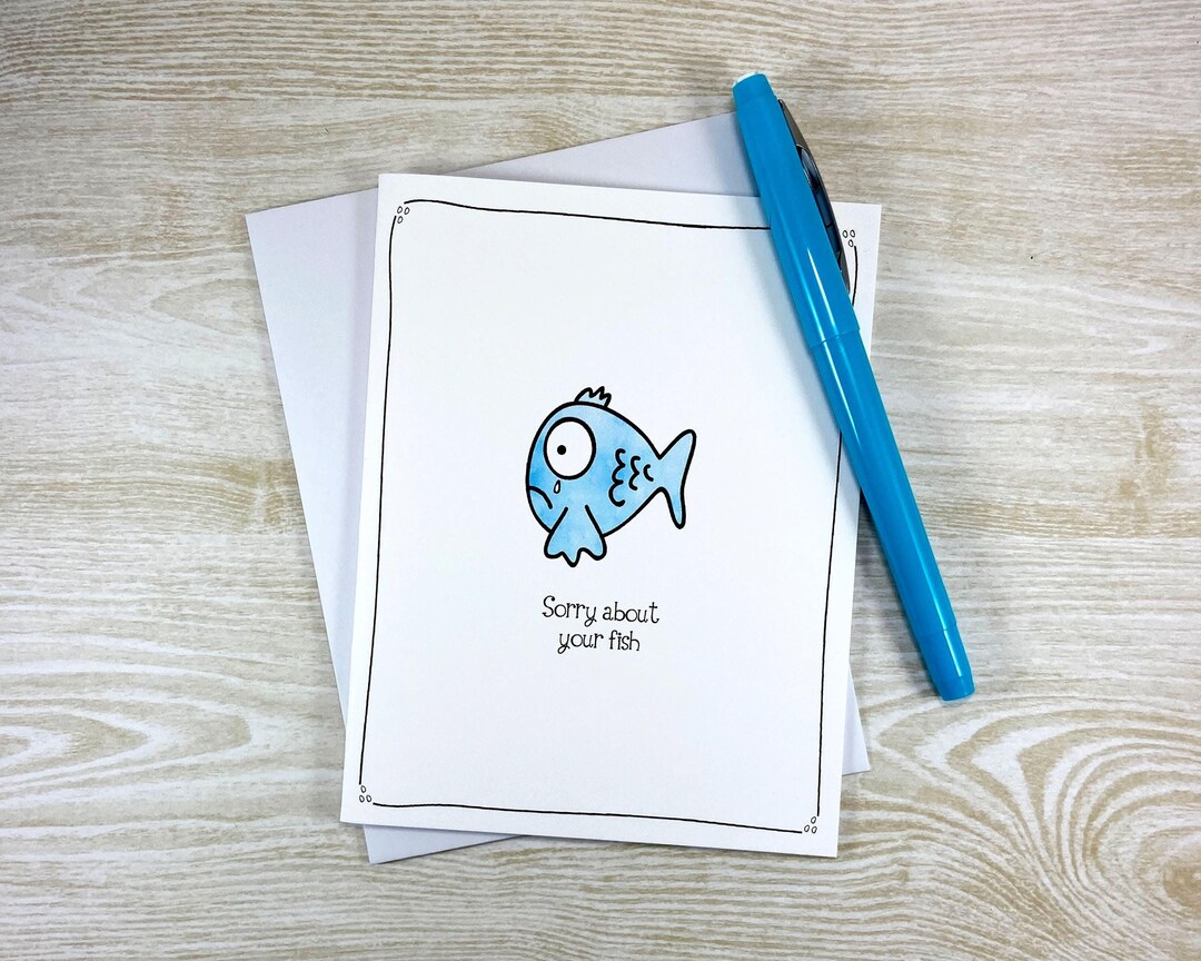 Sorry About Your Fish, Fish Sympathy Card, Pet Sympathy, Loss of Pet ...
