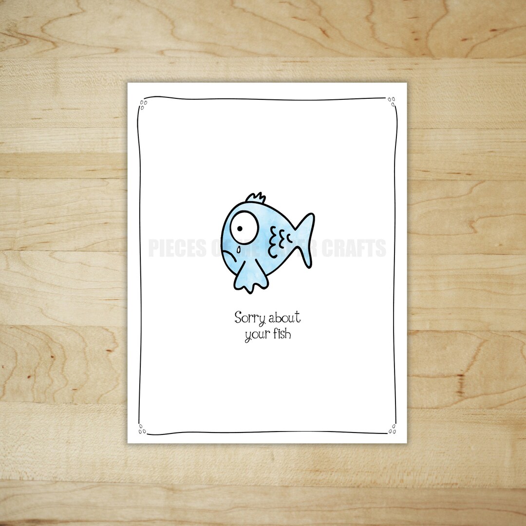 Sorry About Your Fish Fish Sympathy Card Pet Sympathy Card - Etsy