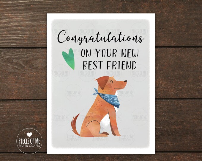 New Dog Card, Congratulations on Your New Best Friend, New Puppy, Fur ...