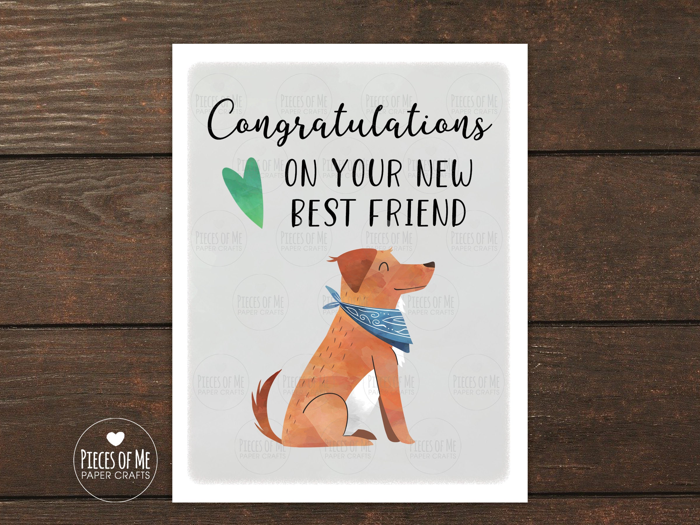 New Dog Card Congratulations on Your New Best Friend New - Etsy