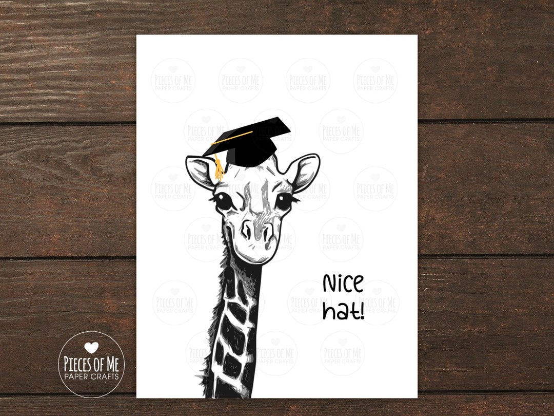 Giraffe Graduation Card, Nice Hat, Funny, Congratulations, Class of ...