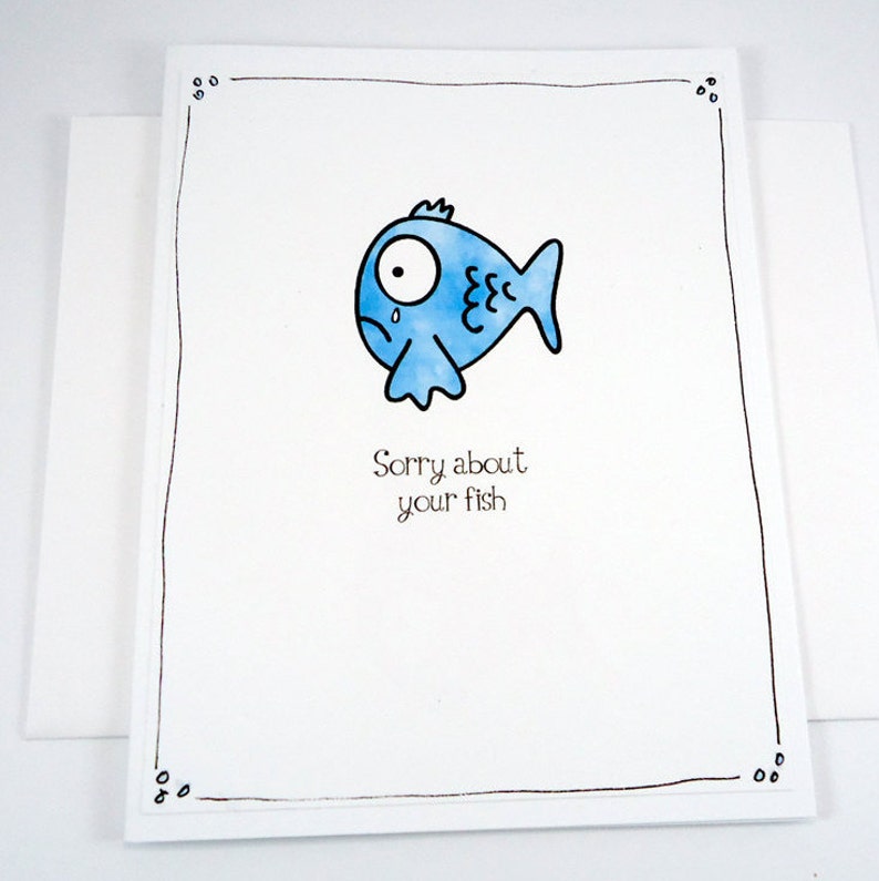 Sorry About Your Fish Fish Sympathy Card Pet sympathy card | Etsy