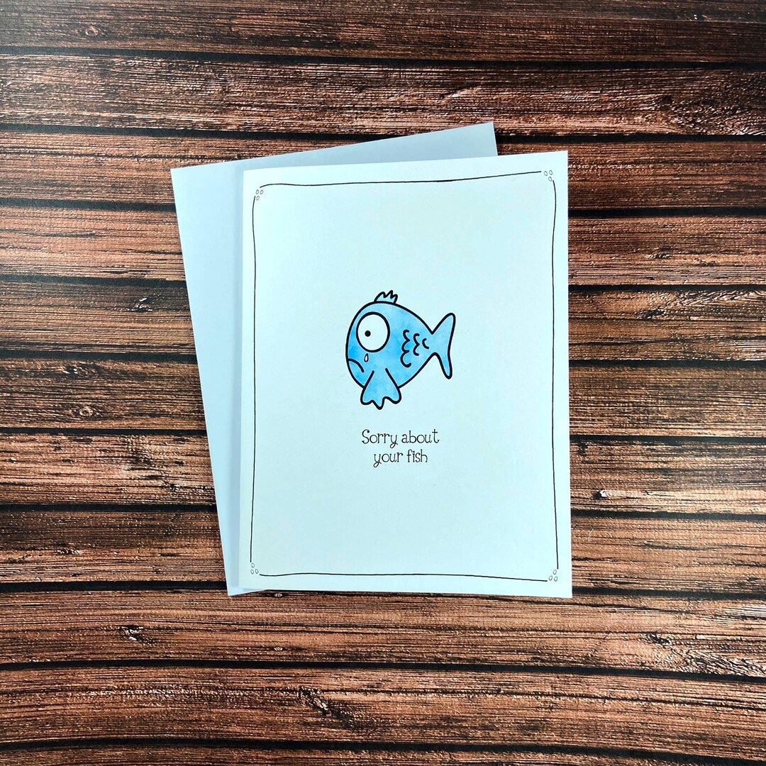 Sorry About Your Fish, Fish Sympathy Card, Pet Sympathy, Loss of Pet ...
