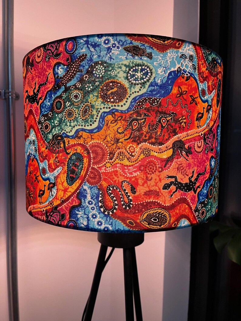 Lampshade Australian Aboriginal Art Fabric - Etsy