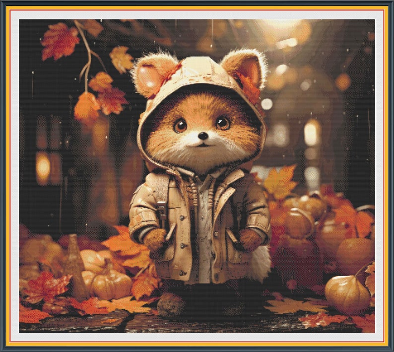 Minnie the Fox Fall Critters Collection, Counted Cross Stitch, 32ct ...