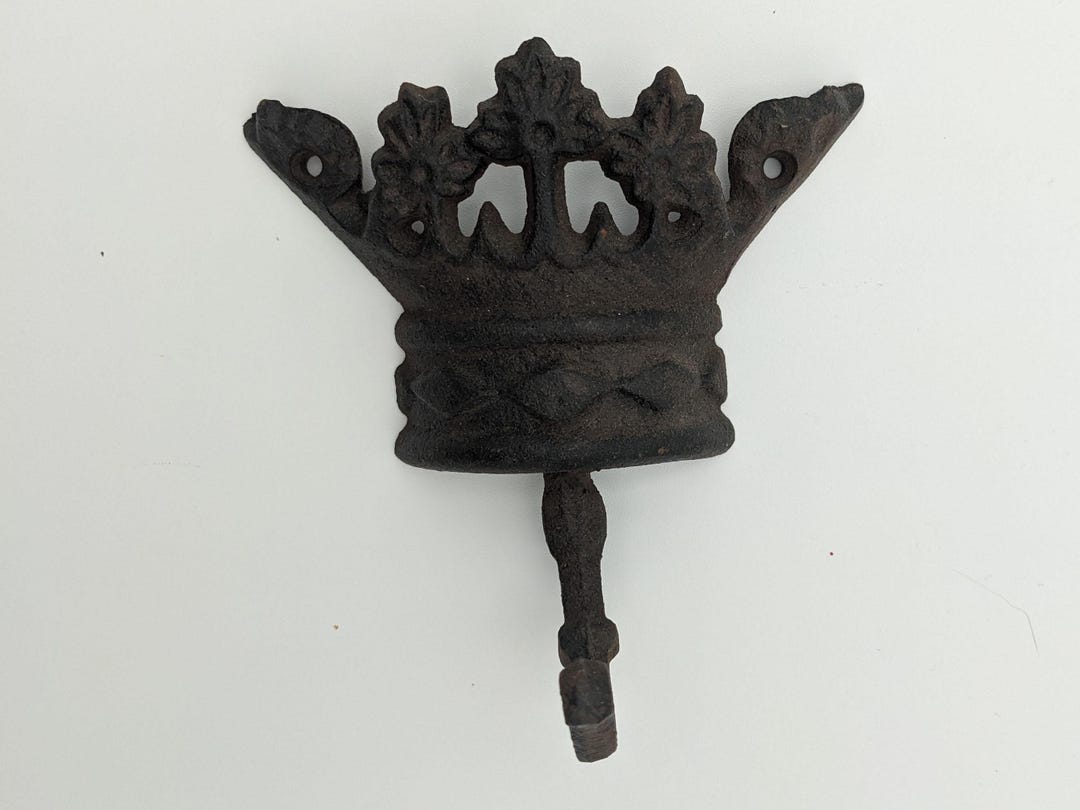 Wrought Iron "crown" Wall Decor With Hook - Old Timey, Antique ...